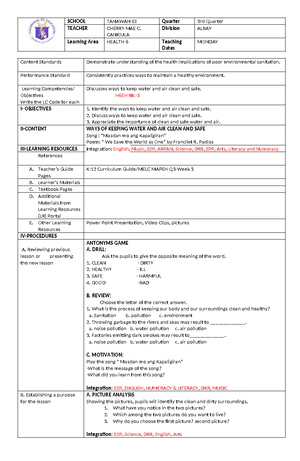 Lesson PLAN IN Science - Info - DETAILED LESSON PLAN IN SCIENCE ...