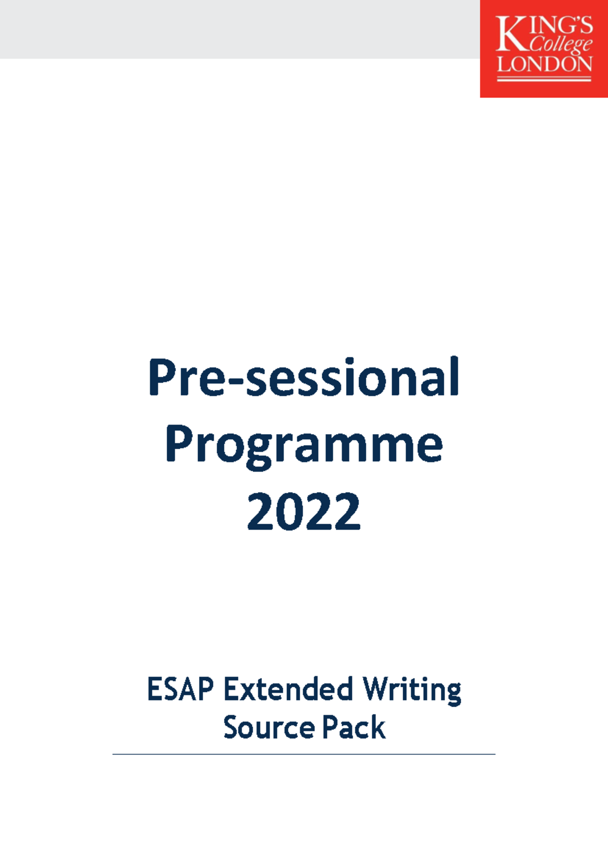 PS ESAP Source Pack 2022 - Pre-sessional Programme 2022 ESAP Extended ...