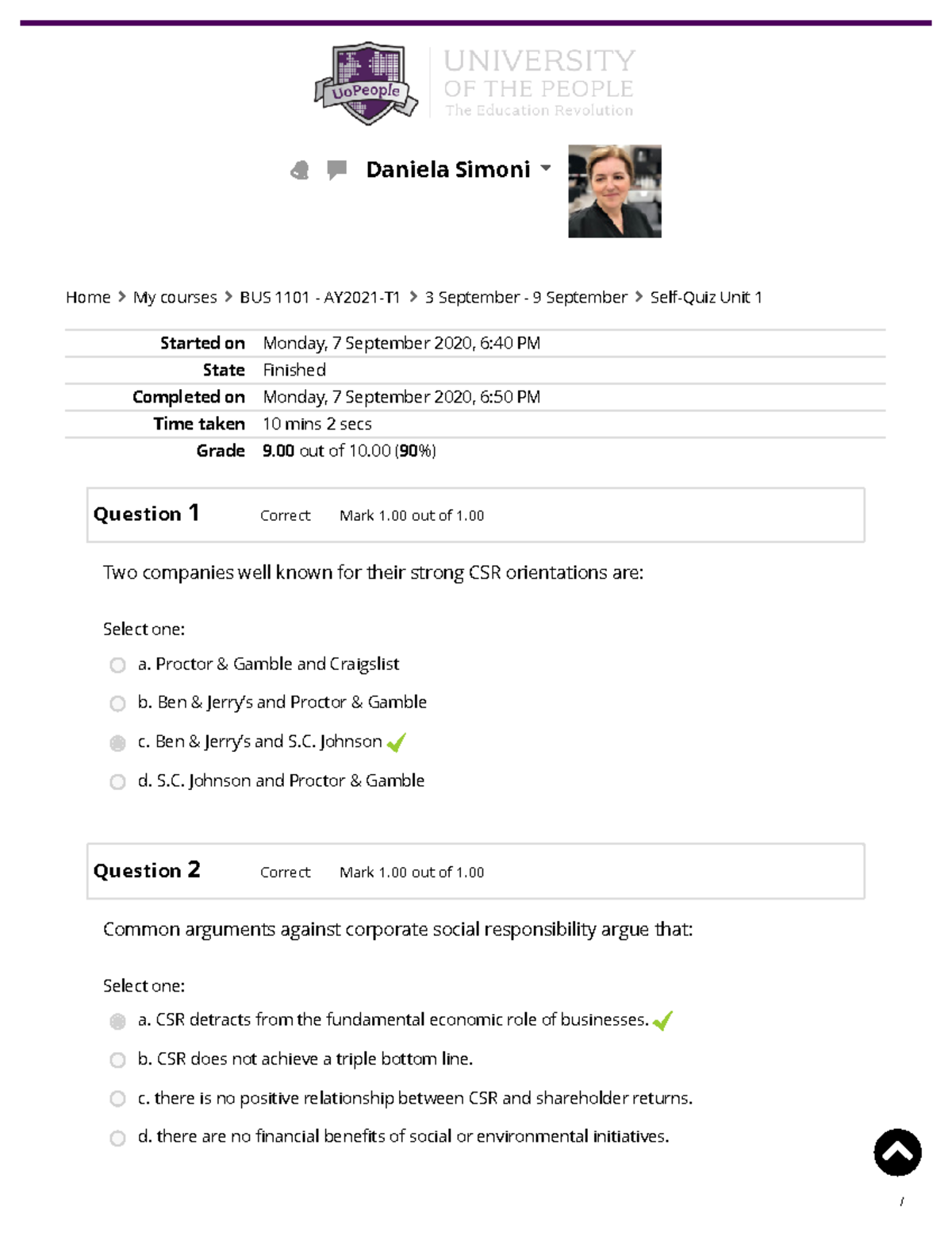 202009 07 Self-Quiz Unit 1 Attempt review - Started on Monday, 7 ... 202009 07 Self-Quiz Unit 1 Attempt review - Started on Monday, 7 ...