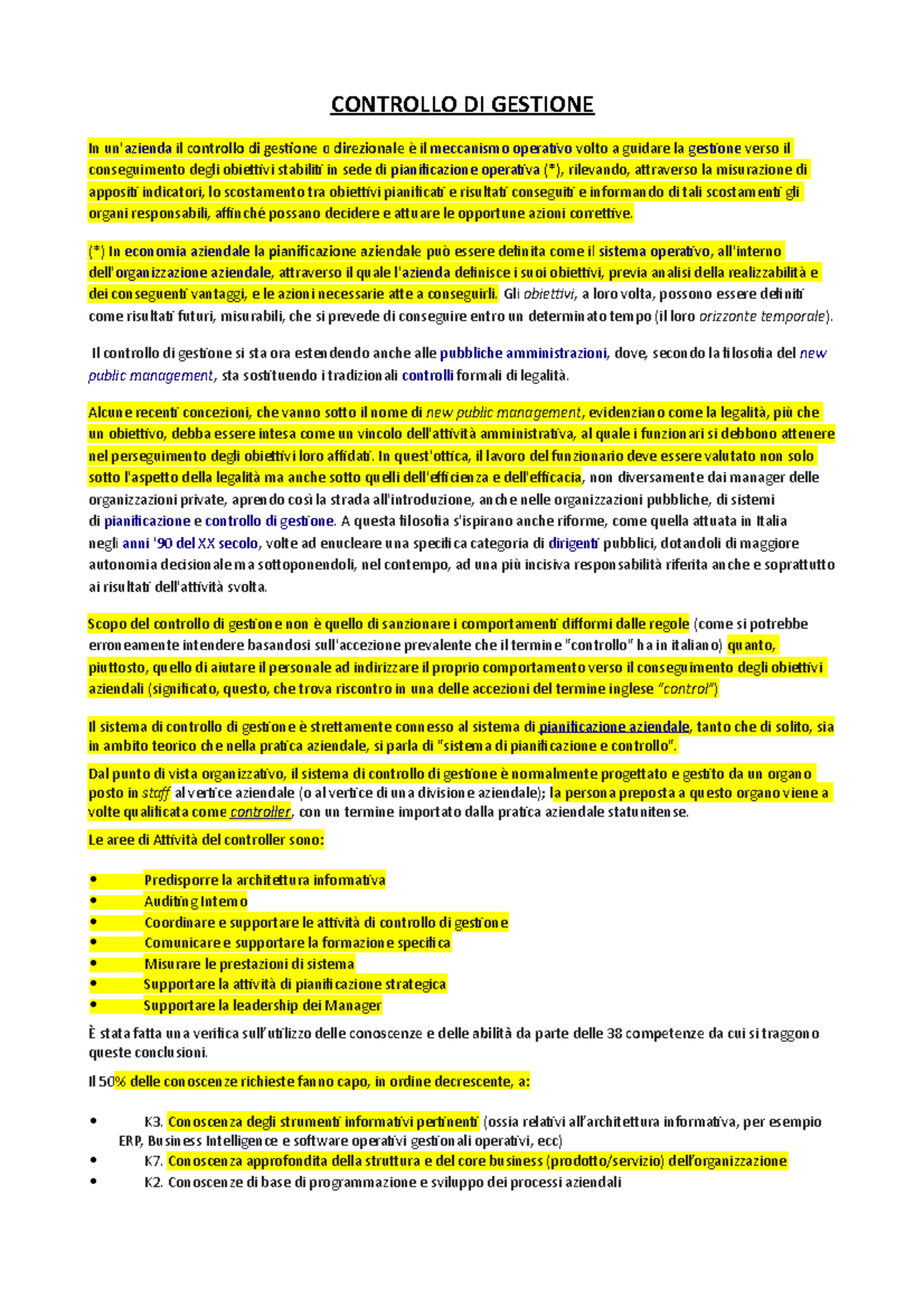 Controllo DI Gestione - CONTROLLO DI GESTIONE In un'azienda il ...
