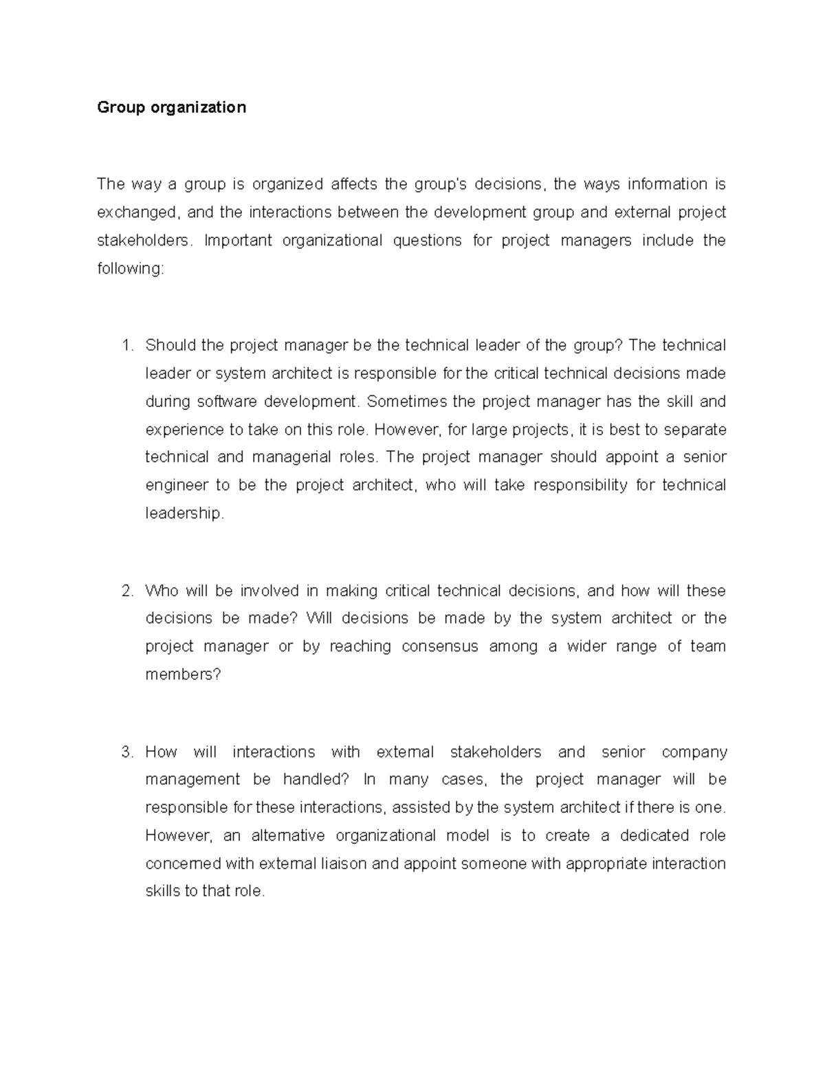 Group organization - Group organization The way a group is organized ...