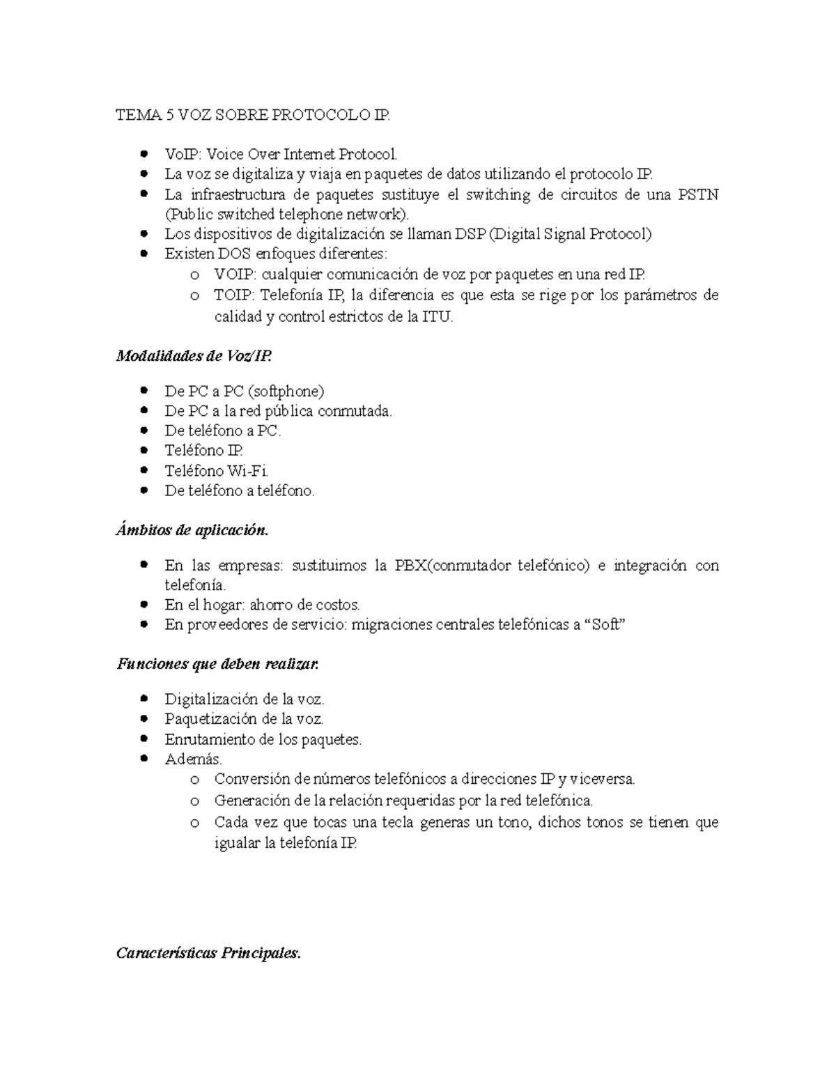 TEMA 5 VOZ Sobre Protocolo IP - TEMA 5 VOZ SOBRE PROTOCOLO IP. VoIP: Voice Over Internet ...