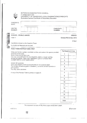 Setswana Paper 3 Revision Material - MINISTRY OF EDUCATION, BOTSWANA in ...