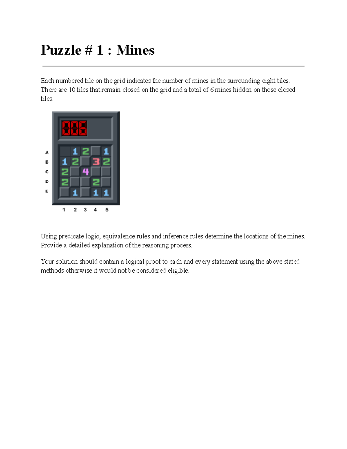 Puzzle - 1 - please give me authntic answer of this pzzle - Puzzle # 1 ...