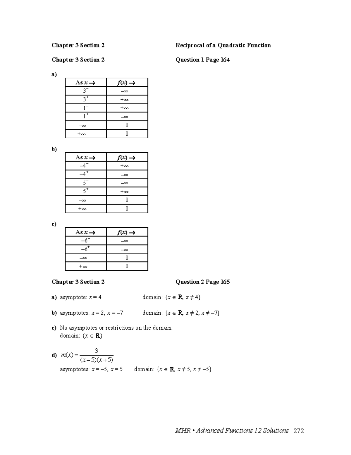 Reciprocal of a quadratic function textbook answers - Chapter 3 Section ...