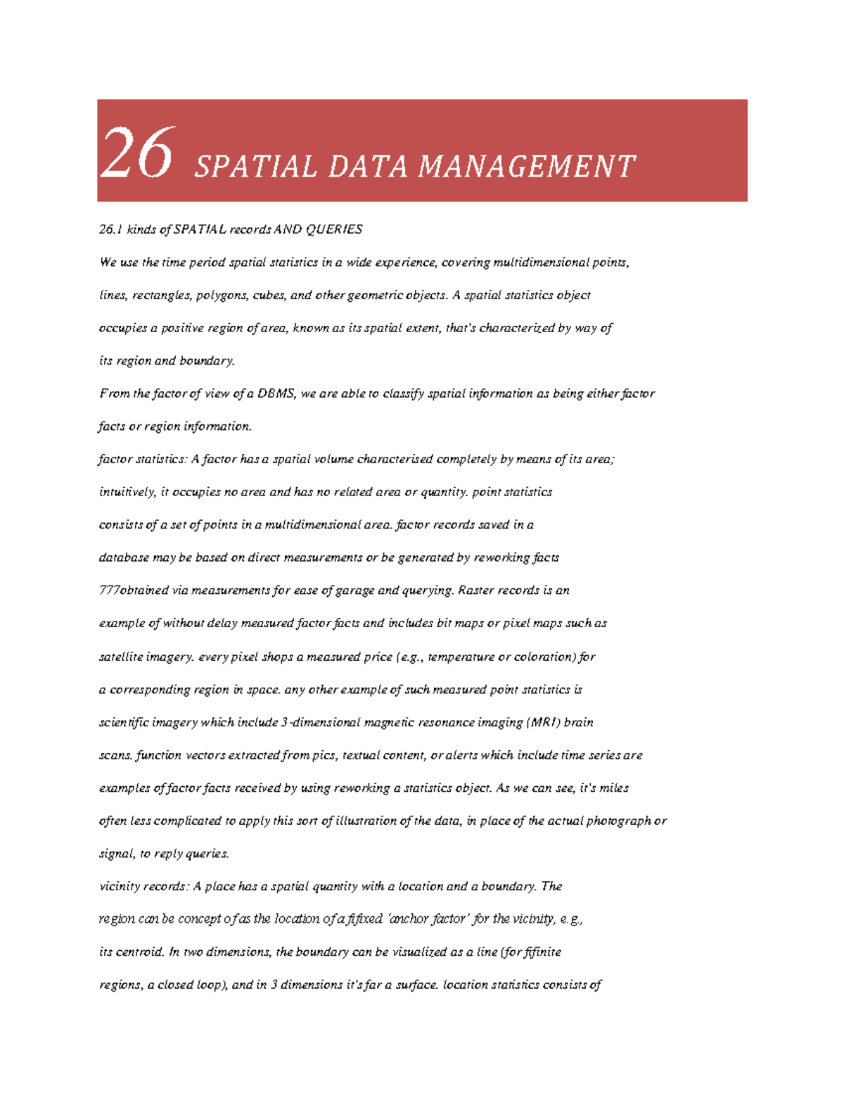 26 Spatial DATA Management - 26 SPATIAL DATA MANAGEMENT 26 kinds of ...