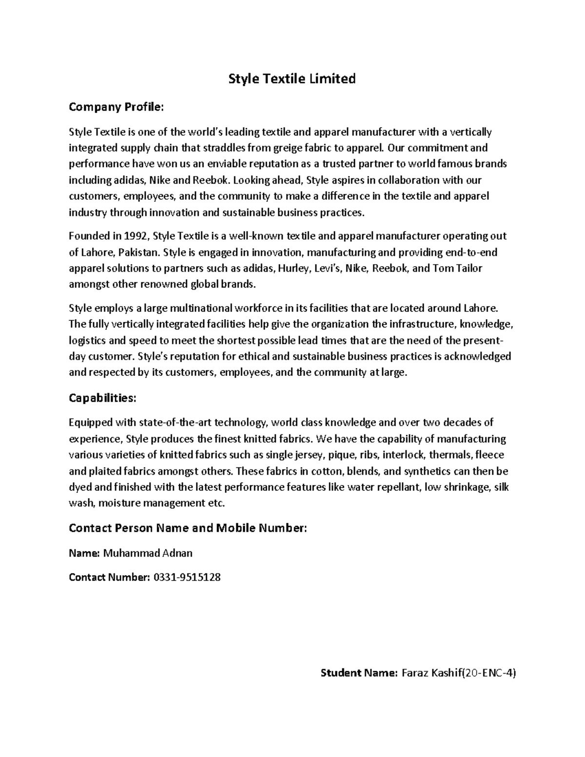 Style Textile Limited - nill - Style Textile Limited Company Profile ...