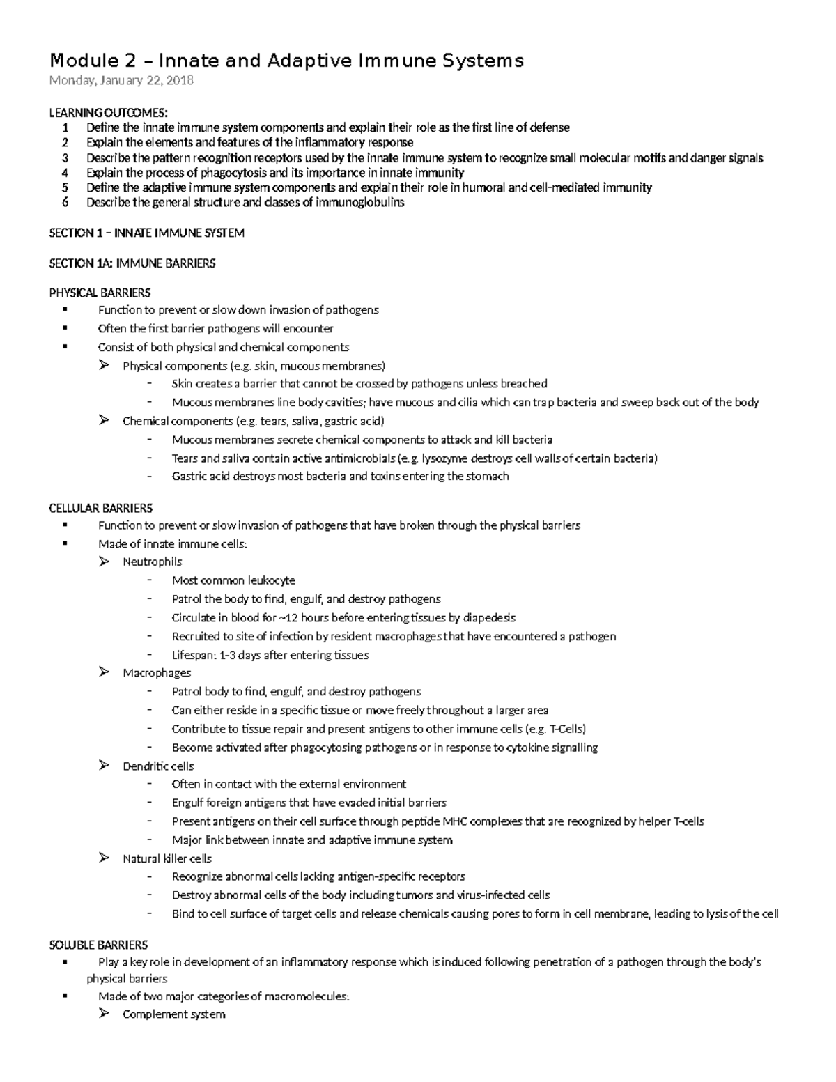 Module 2 - Innate and Adaptive Immune Systems - Module 2 – Innate and ...