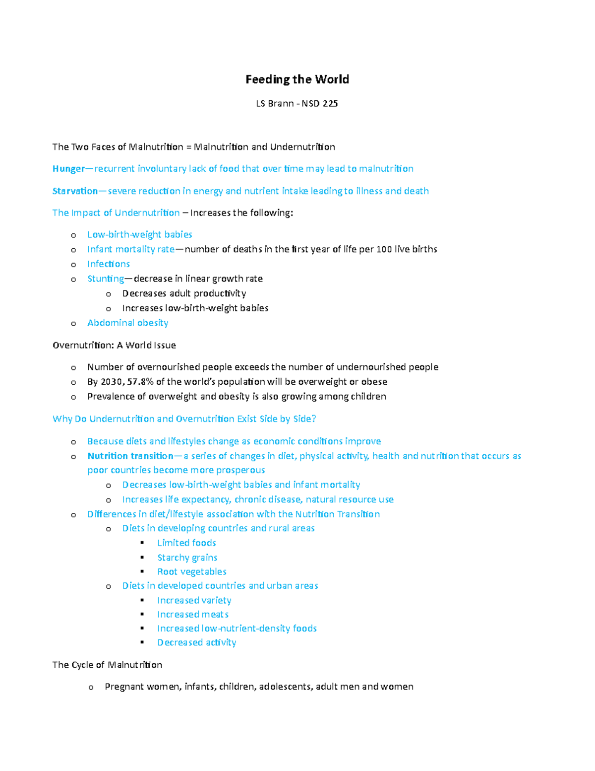 Feeding the World - Eradicate extreme poverty and hunger 2. Achieve ...