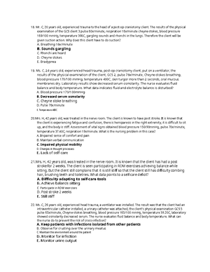 Materials of CTE - Nursing - d. Clamping the infusion tube and ...
