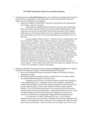 PSY 225 Module 2 Short Paper - PSY 225 Module 2 Short Paper SNHU PSY ...