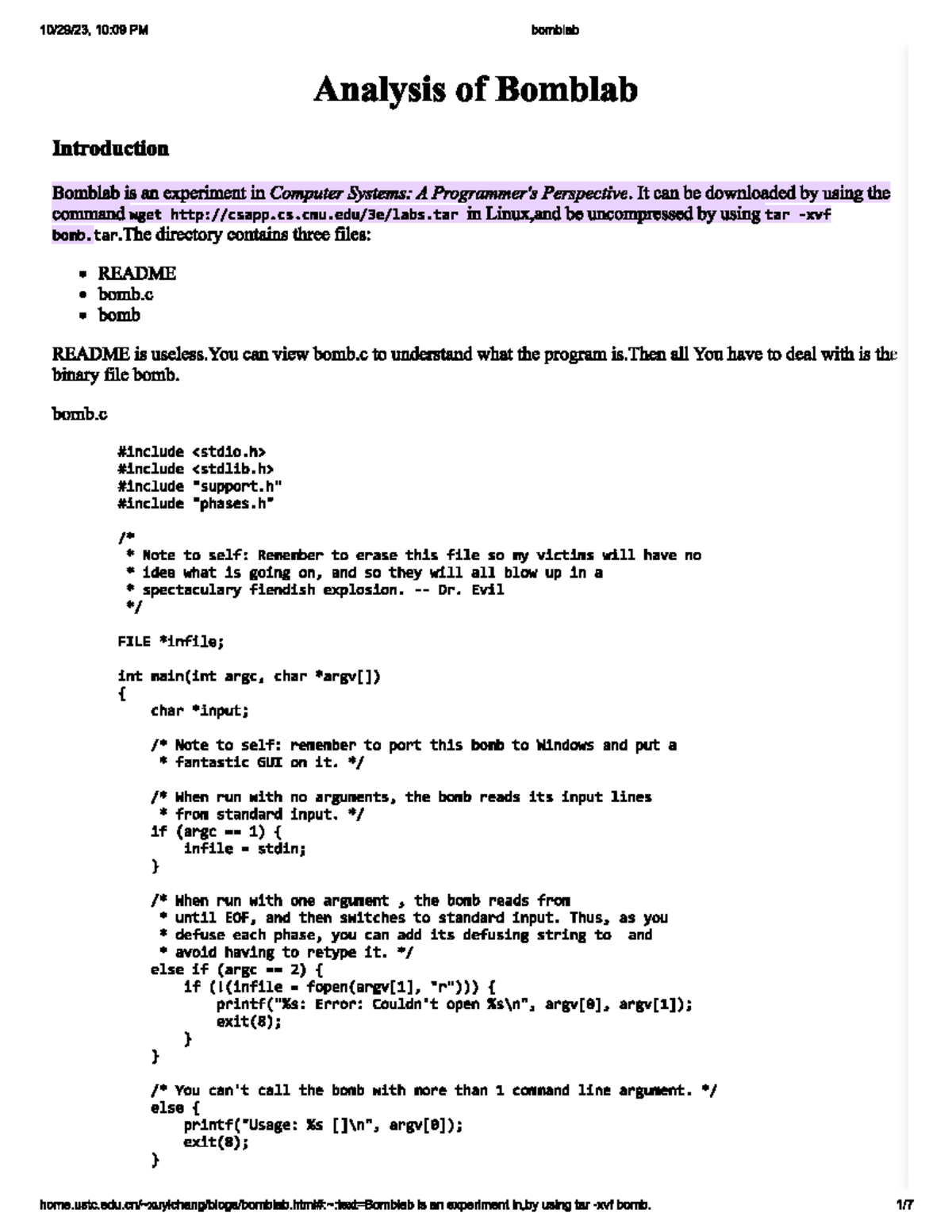 Bomblab - Computer Architecture and Assembly language - Studocu