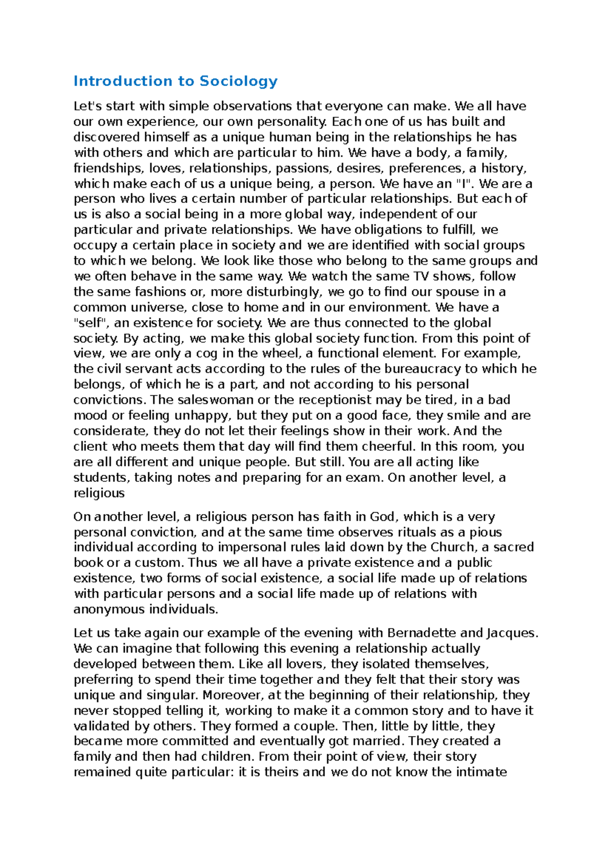 Sociology Introduction - Introduction to Sociology Let's start with ...