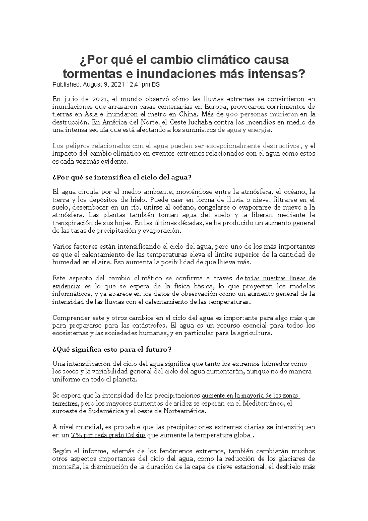 TExto Tarea semana 3 - ¿Por qué el cambio climático causa tormentas e ...