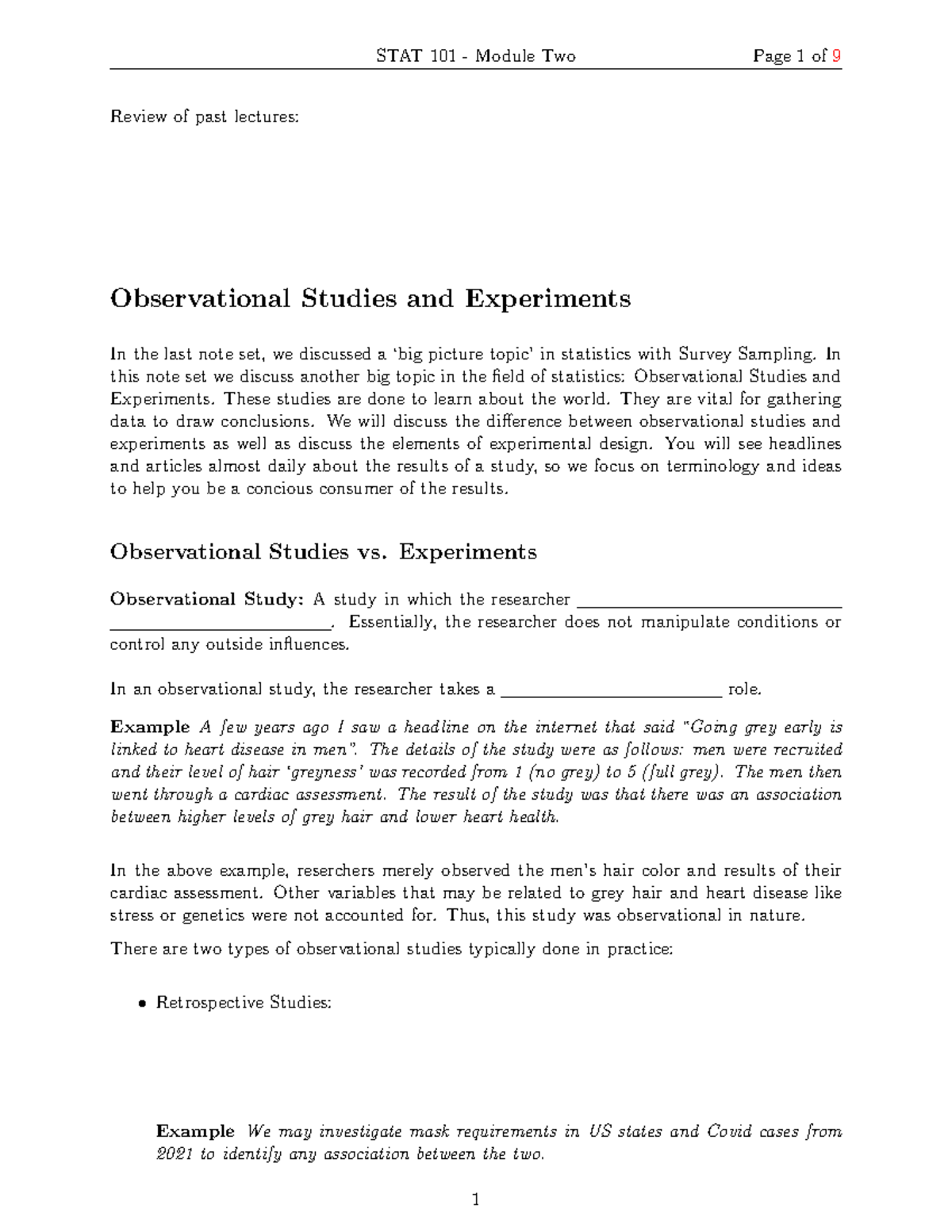 09 observational studies and experiments handouts - Review of past ...