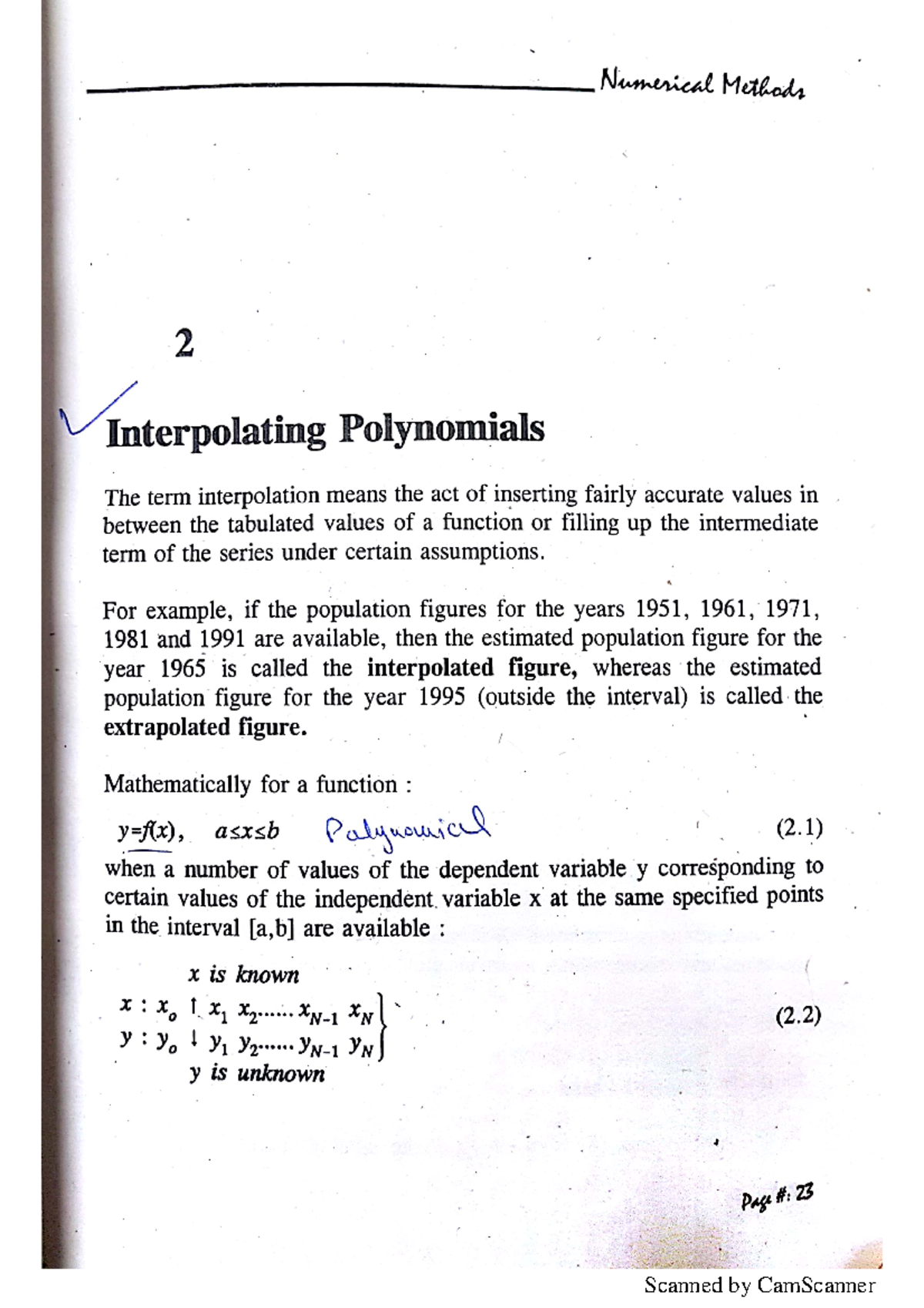 CH 2 NA - lecture note - Numerical Methods - Studocu
