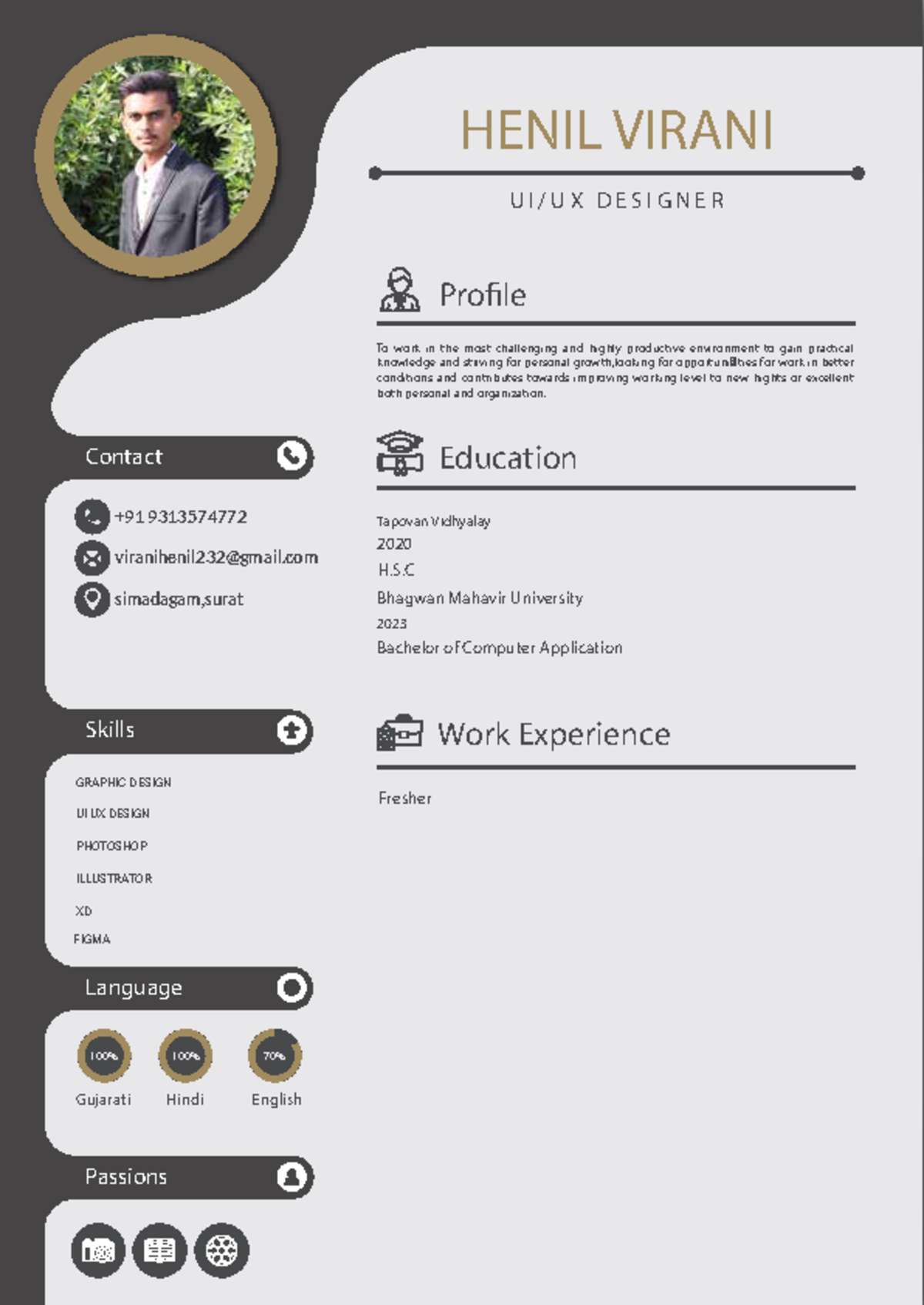 Cv henil - Wfcj - +91 9313574772 simadagam,surat viranihenil232@gmail ...