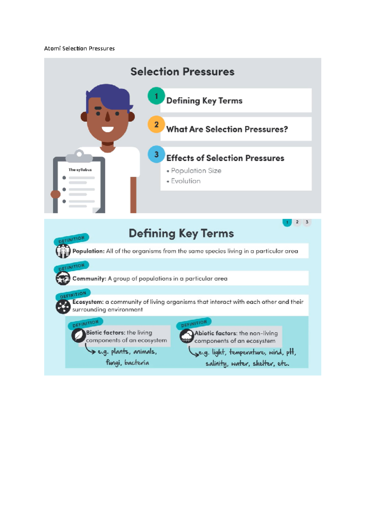Atomi Selection Pressures - Atomi Selection Pressures Selection ...