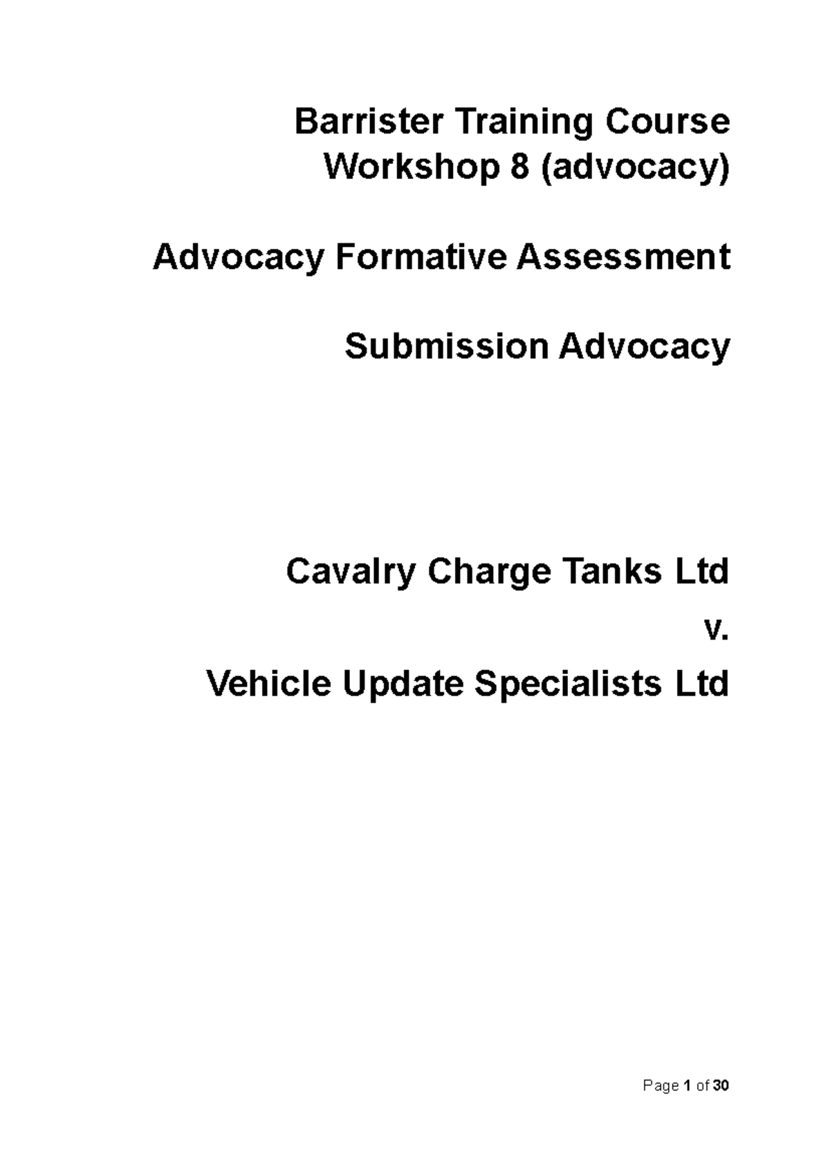 Barrister Training Course - Barrister Training Course Workshop 8 ...
