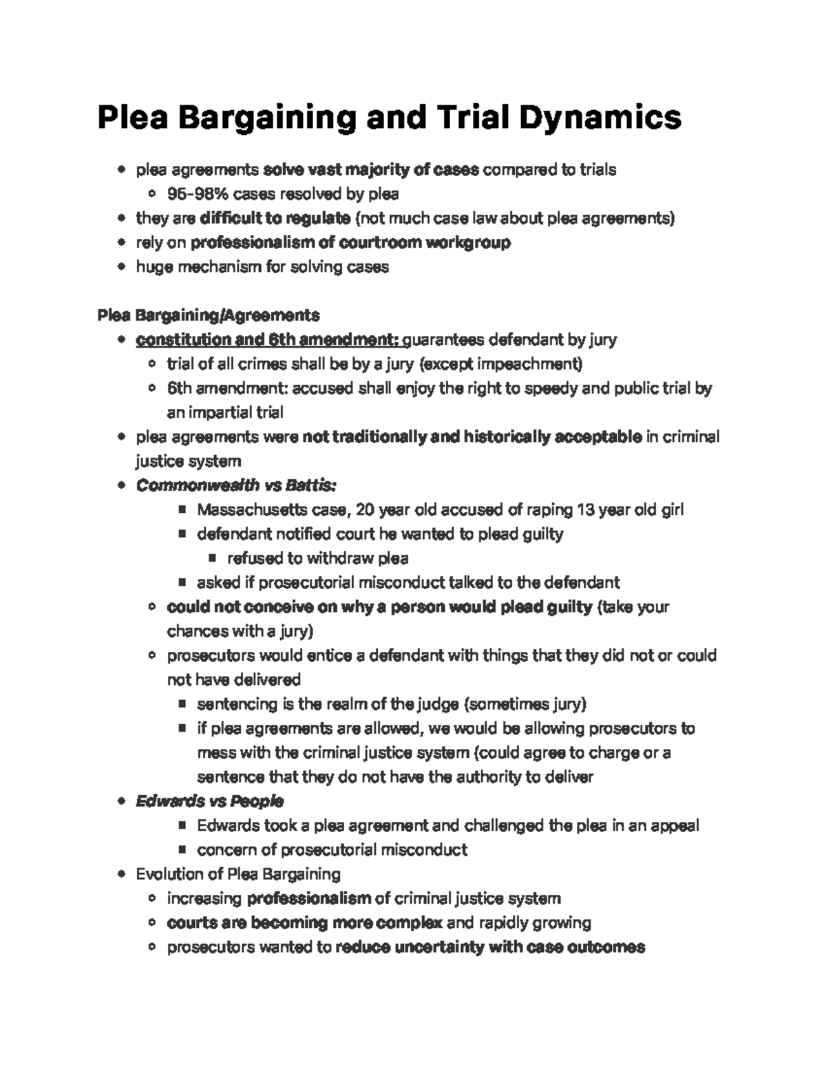 Plea Bargaining and Trial Dynamics - P l e a B a rg a i n i n g a n d ...