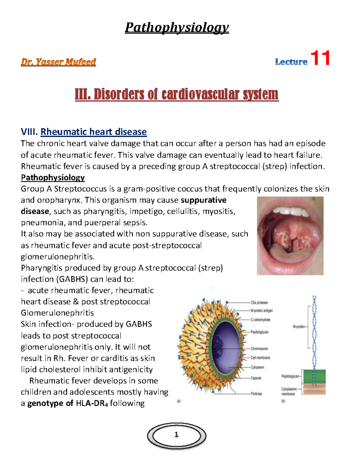 III. Disorders of cardiovascular system - Pathophysiology 11 III ...