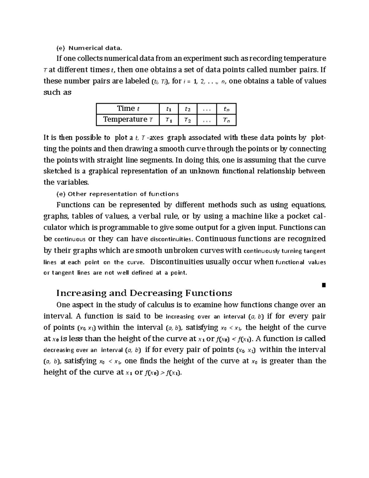Introduction to Calculus 2-2 - (e) Numerical data. If one collects ...