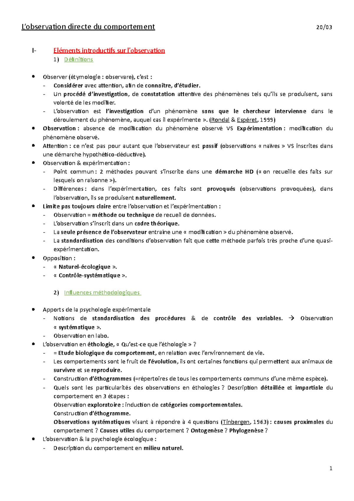 1. L'observation directe du comportement - Un procédé d’investigation ...