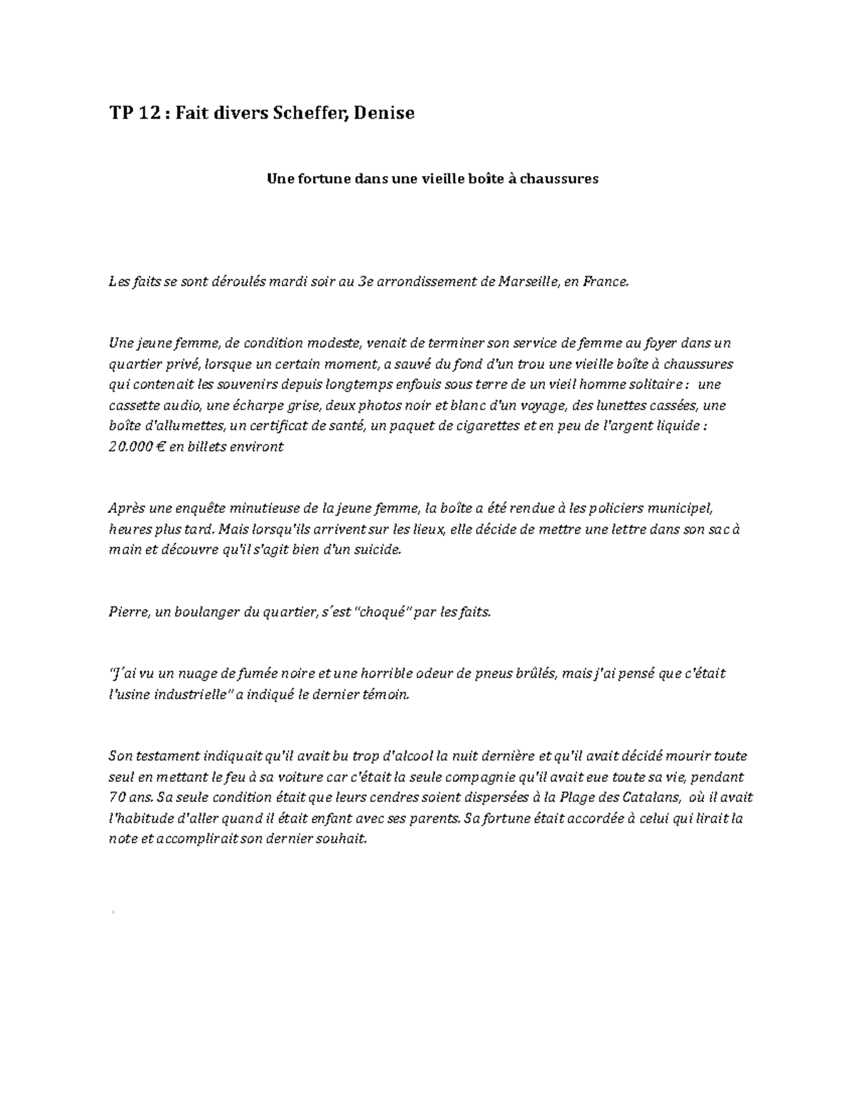 TP 12 Fait divers Scheffer,Denise - TP 12 : Fait divers Scheffer ...