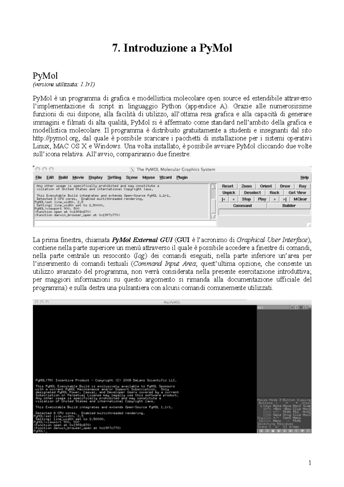 Py Mol - drug design - 7. Introduzione a PyMol PyMol (versione ...