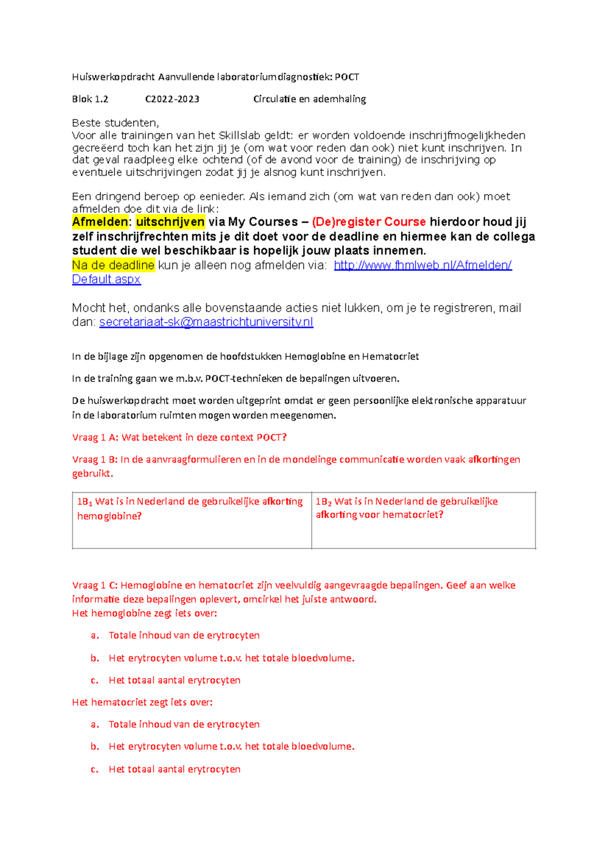 Huiswerkopdracht hemoglobine en hematocriet-1 - Huiswerkopdracht ...