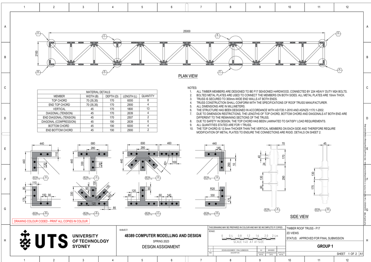 Design-Assignment - truss designs - REV DESCRIPTION DESIGNERINITIAL ...