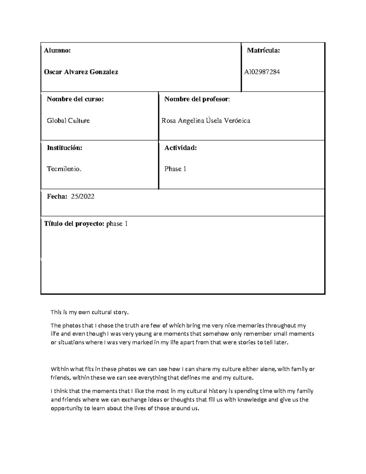 Phase 1 global OWAG afefa qFA fasrg arsgar g - Alumno: Oscar Alvarez ...