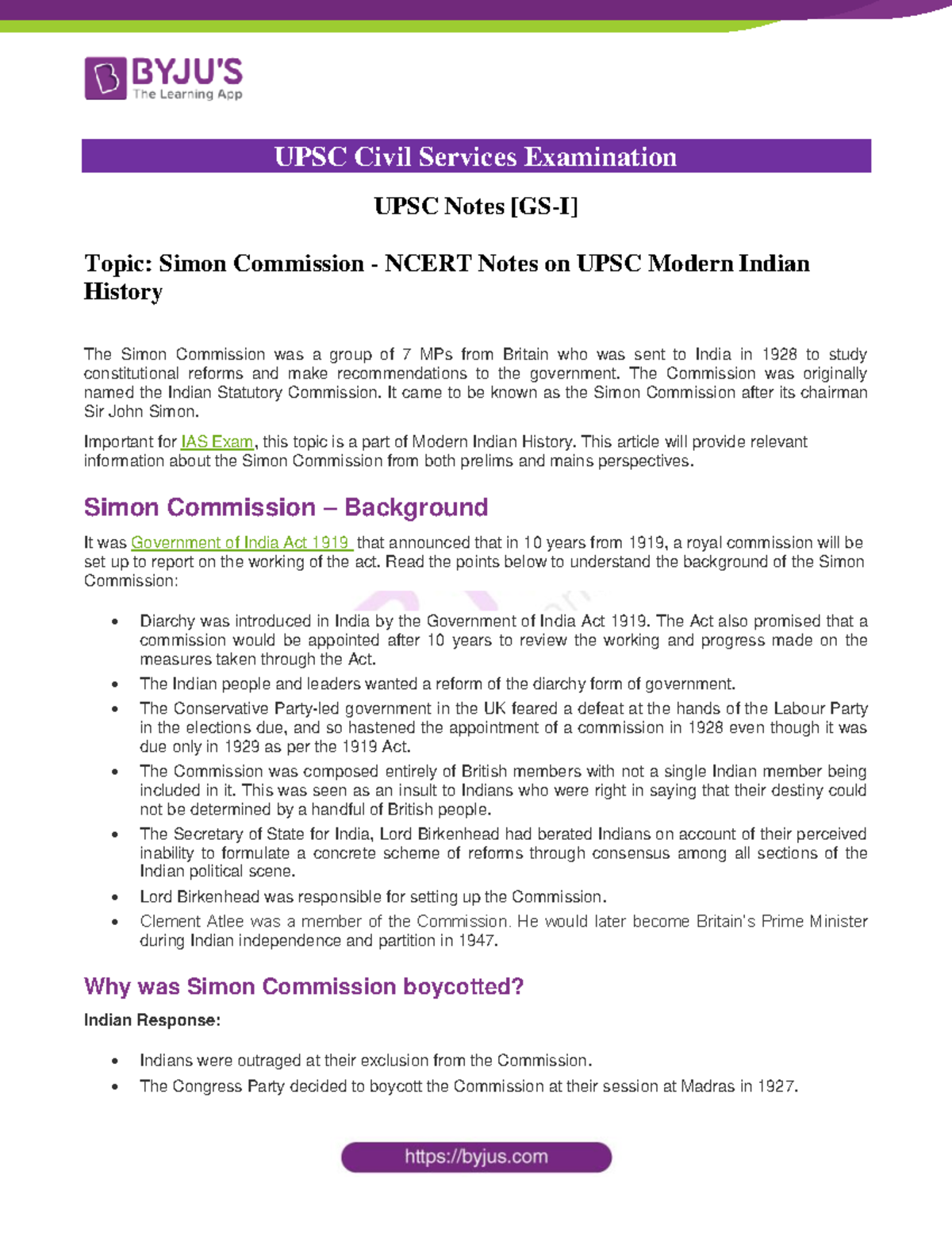 Simon-Commission- Ncert-Notes-on-UPSC-Modern-Indian-History 2 - UPSC ...