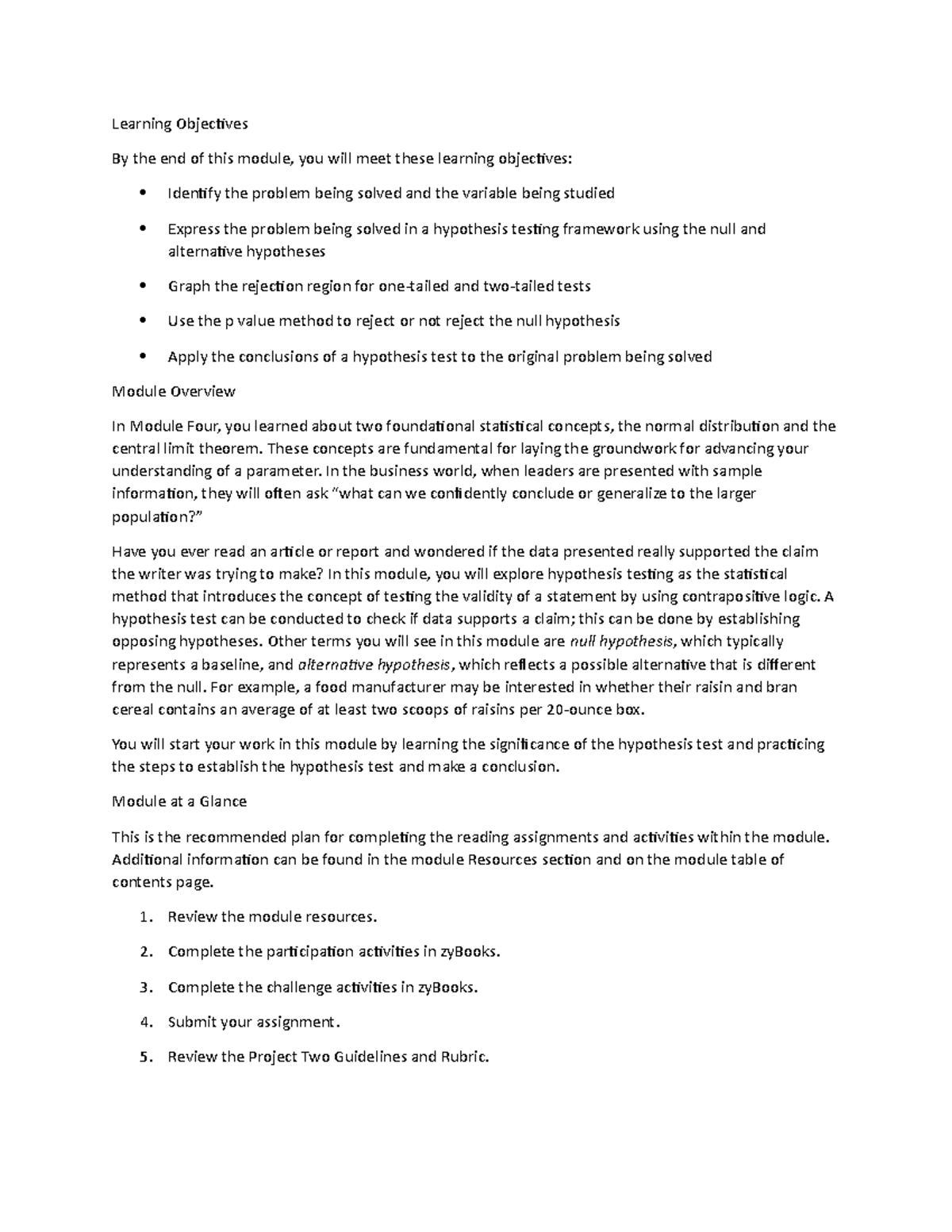 Module 5s - Learning Objectives By the end of this module, you will meet these learning ...