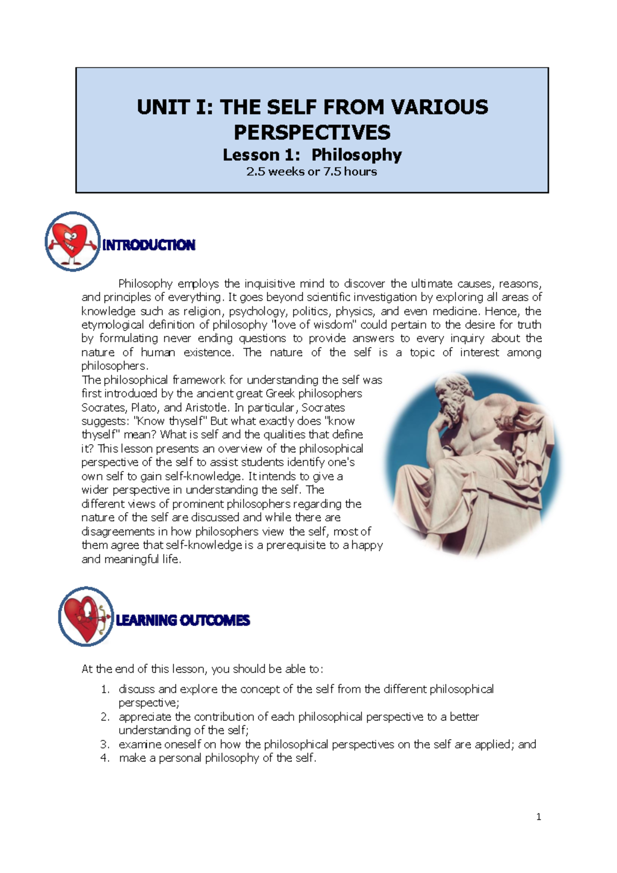 Unit-I-Module - Rona Molate - UNIT I: THE SELF FROM VARIOUS ...