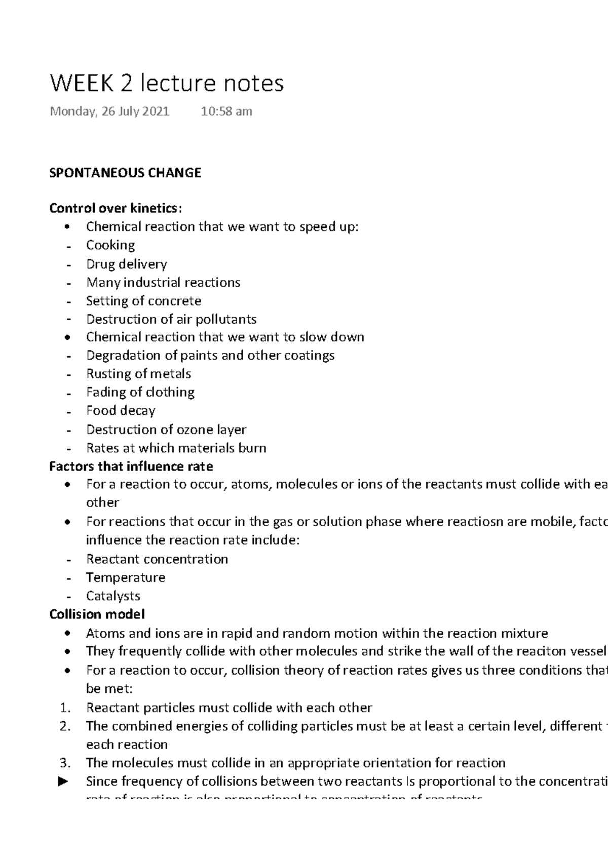 WEEK 2 lecture notes chem 2 - CHEM10004 - Unimelb - Studocu