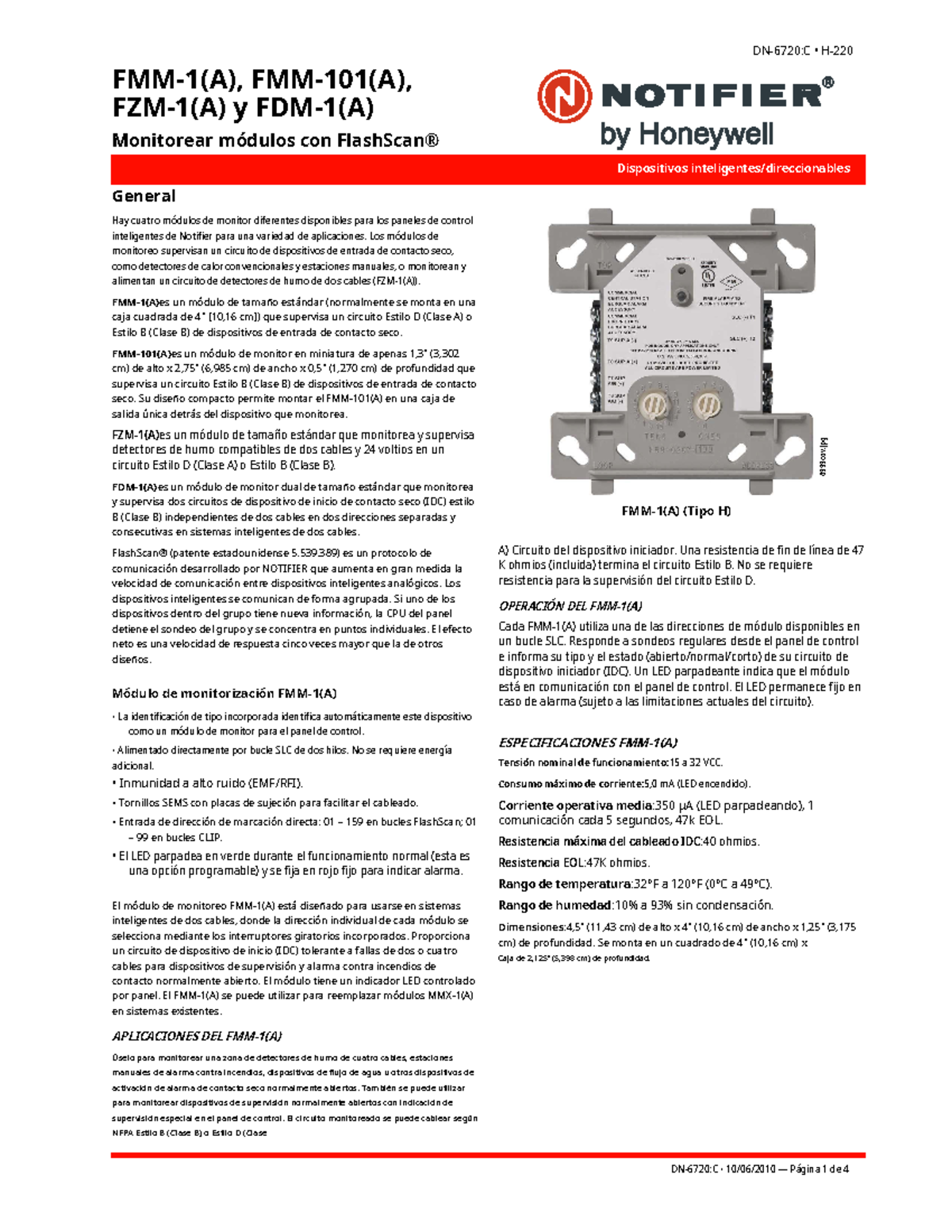 Mini Modulo Monitor FMM-101.en.es - DN-6720:C • H- FMM-1(A), FMM-101(A ...