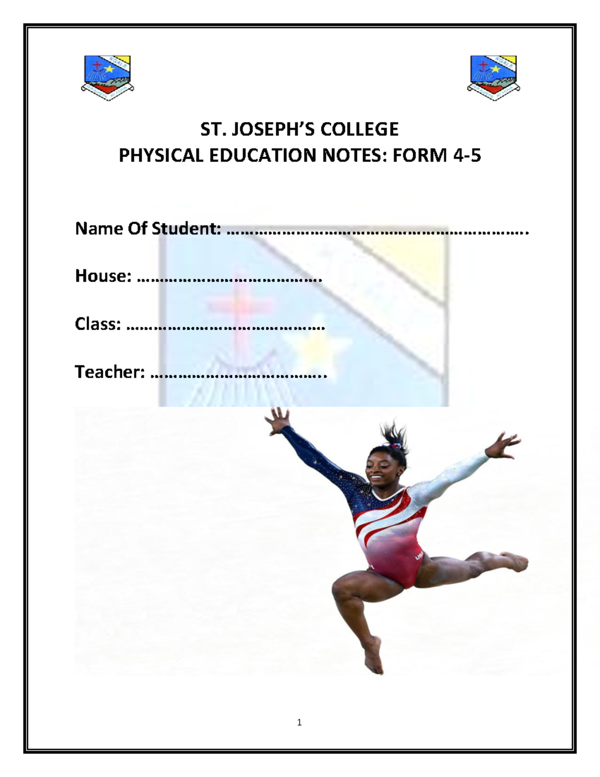 Physical Education Notes - ST. JOSEPH’S COLLEGE PHYSICAL EDUCATION ...