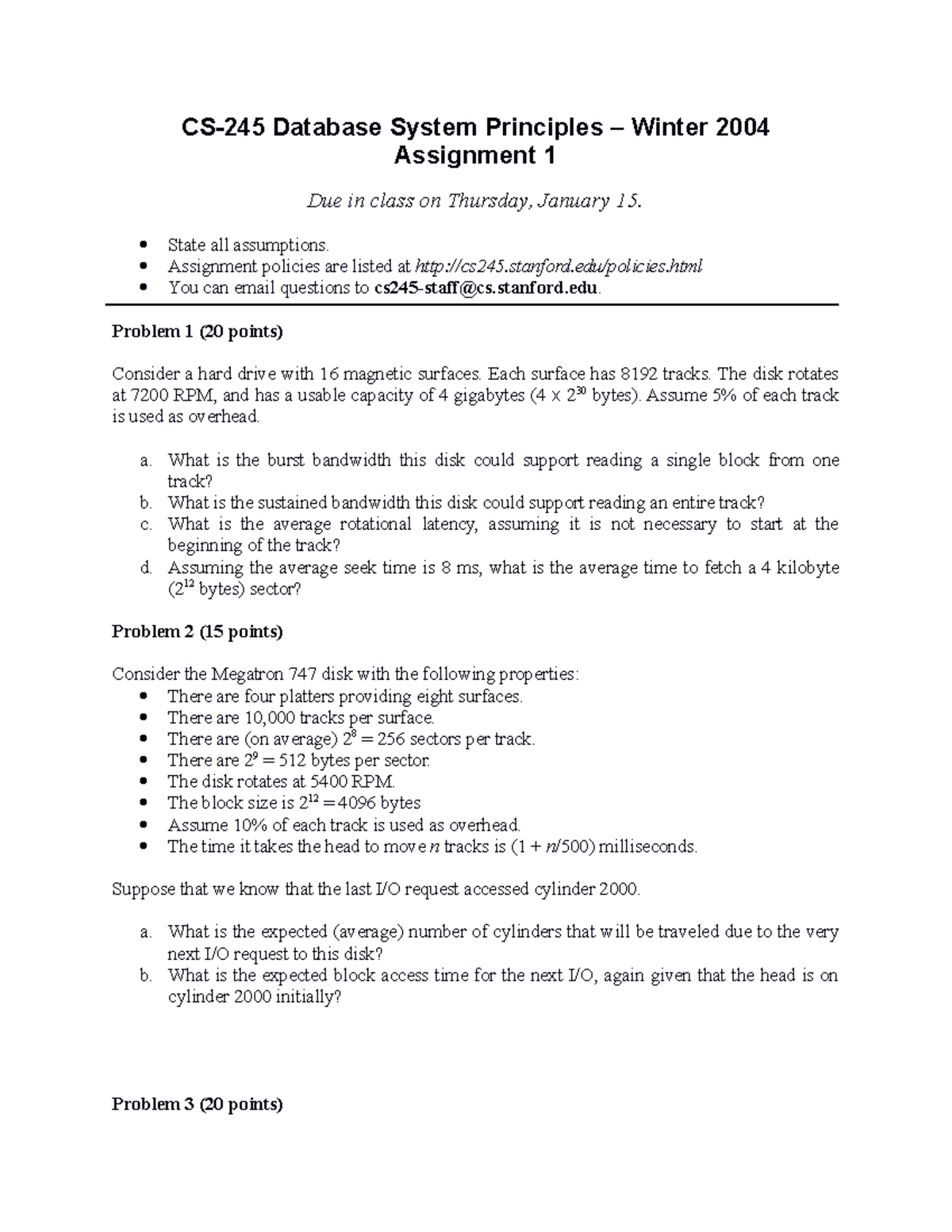 Assignment 1 - acdfg - CS-245 Database System Principles – Winter 2004 ...