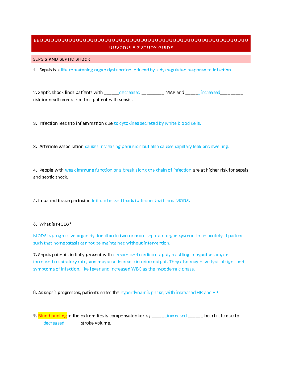 Study Guide - Sepsis MODS rev 2 ...