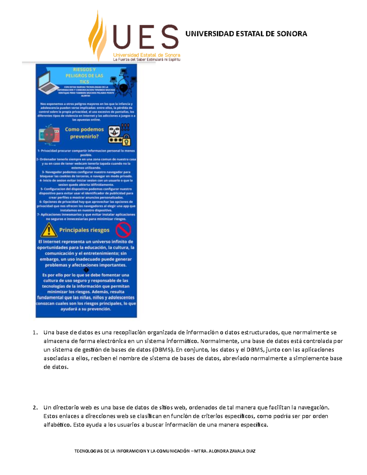 Portafolio,Miranda,Romo - 1. Una base de datos es una recopilación ...