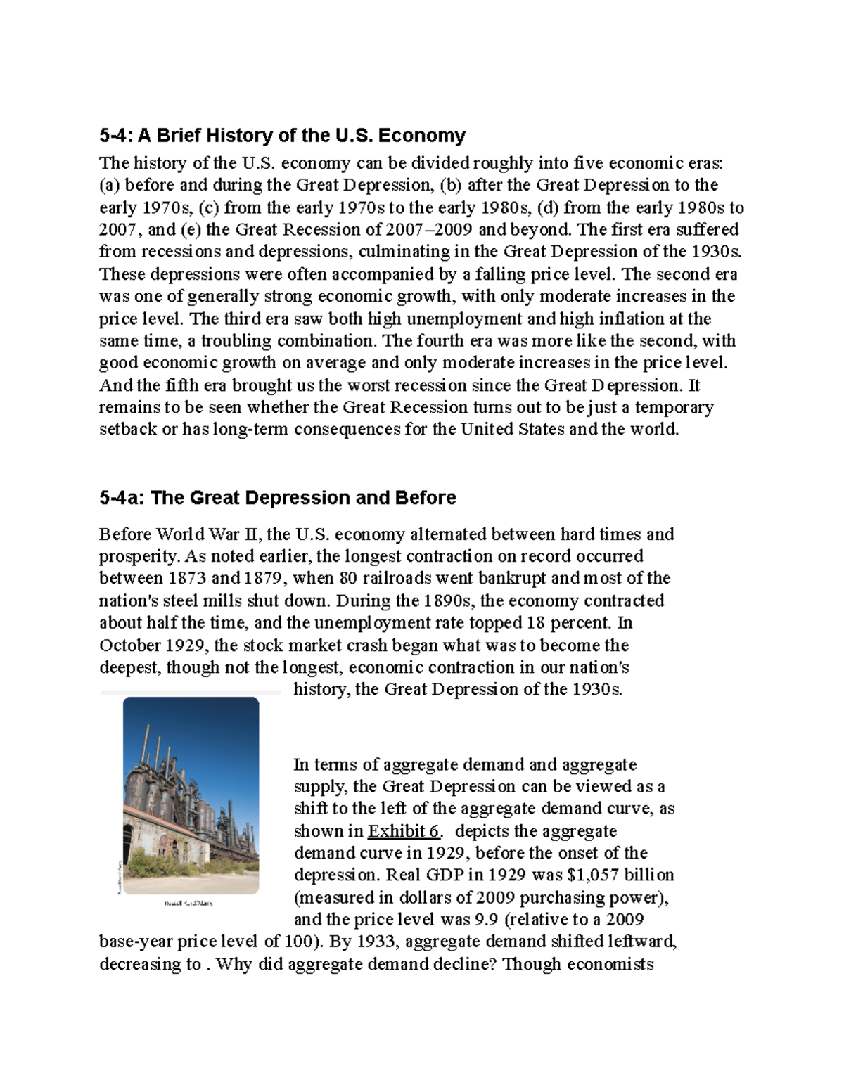 Chapter 5 4 A breif history of the U.S economy - 5-4: A Brief History ...