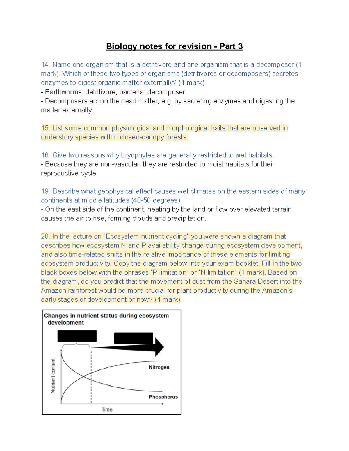 Biology notes for revision - Part 3 - Which of these two types of ...