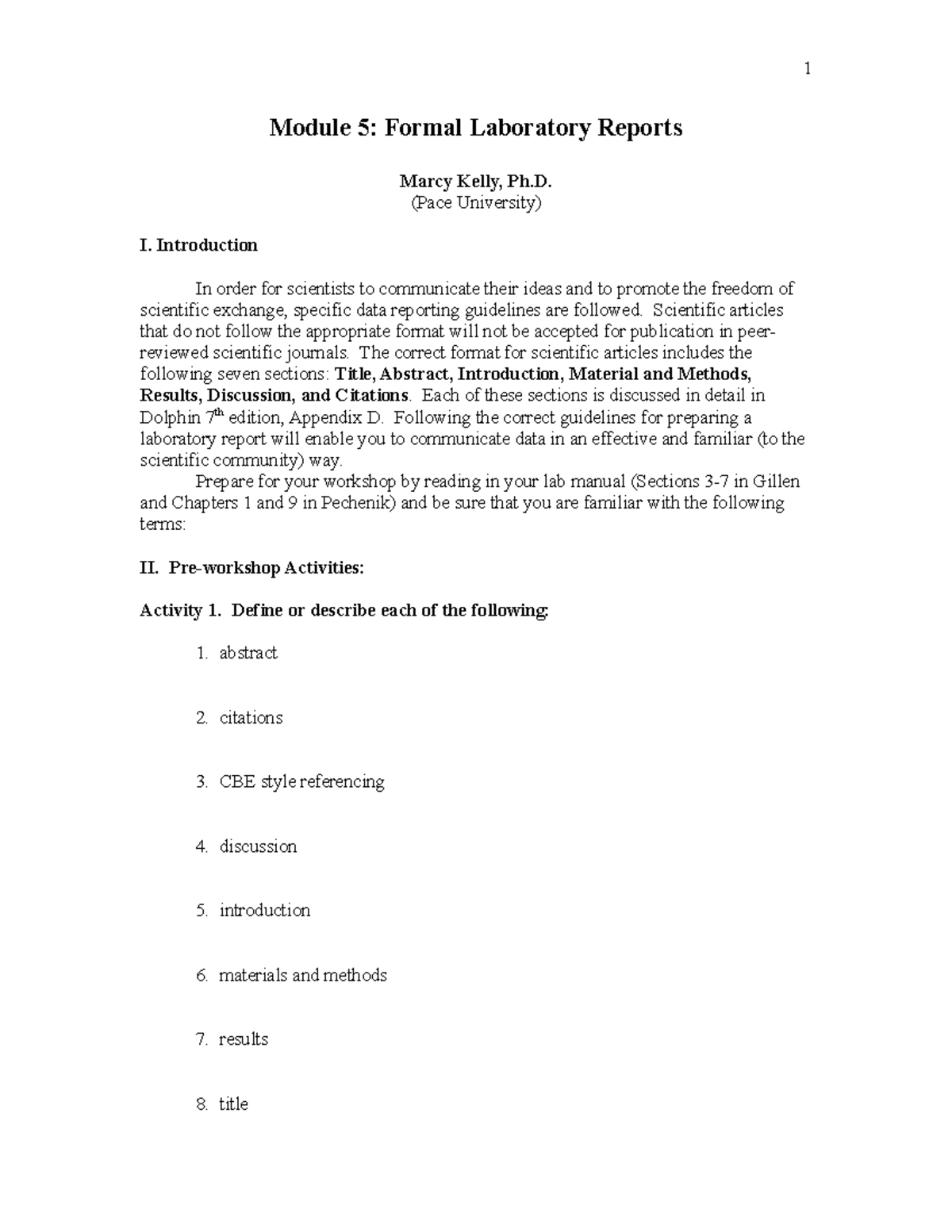 Module 5 Formal Lab Reports Pre-Assignment - 1 Module 5: Formal ...