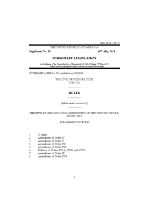 Lecture Notes ON Civil Procedure 2 IN TA - civil procedure - UDOM - Studocu