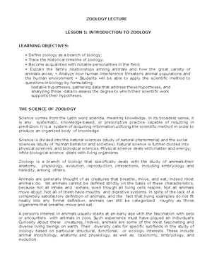Lesson 1 - Microscope - Lecture notes 2 - ZOOLOGY LABORATORY LESSON 1 ...