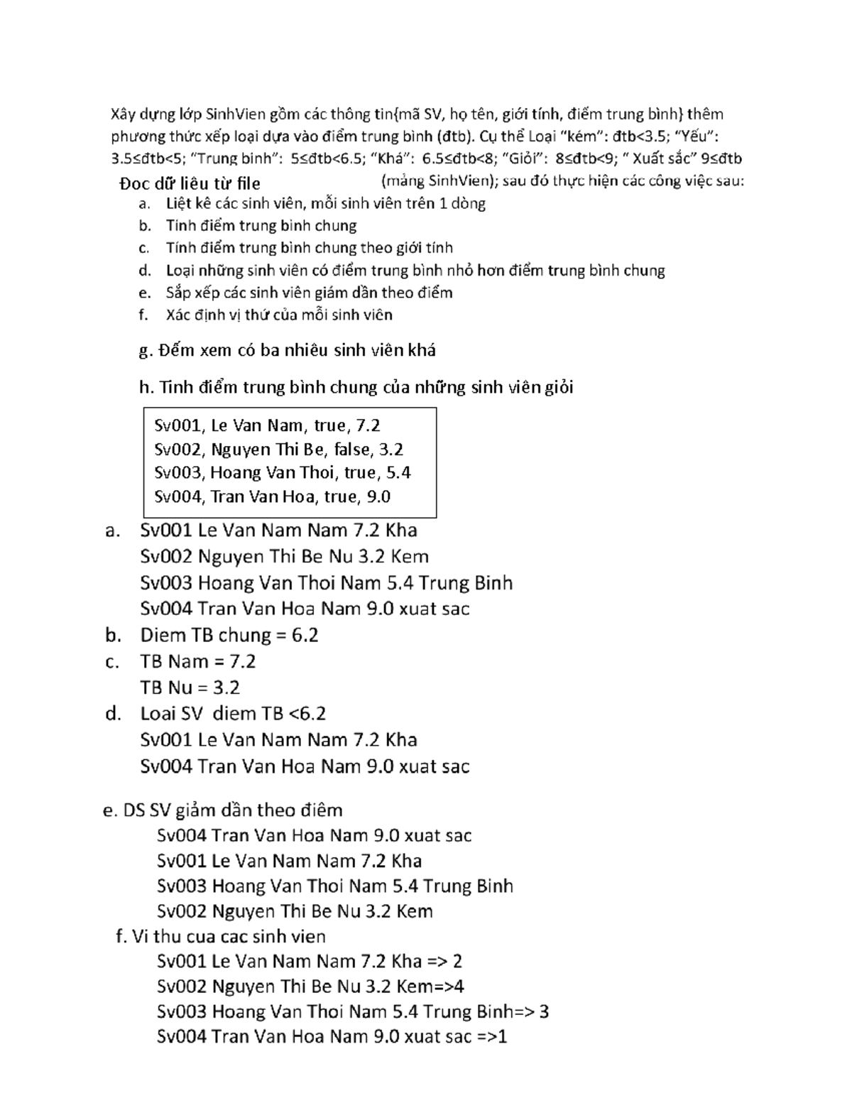 Class Object Mang Sv Đây Là Một Bài Tập Fundamentals Of Computing 1