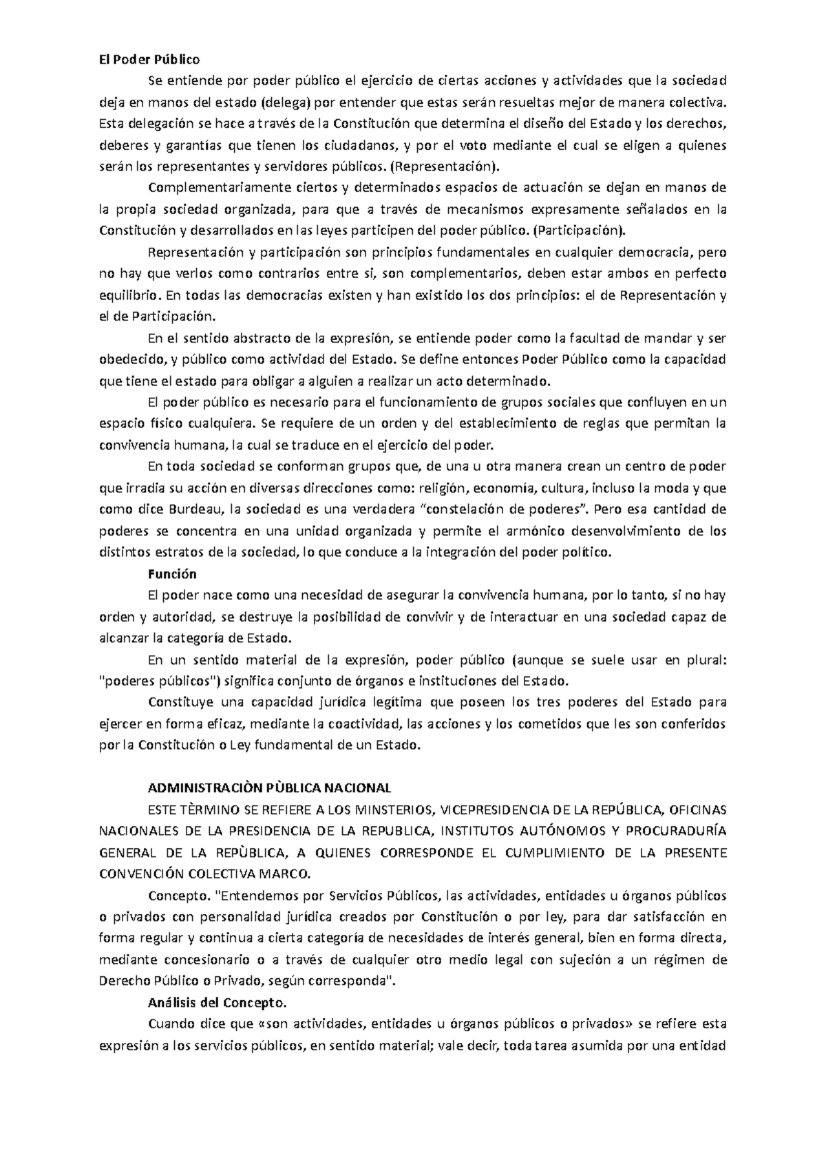 El Poder Público - El Poder Público Se entiende por poder público el ...
