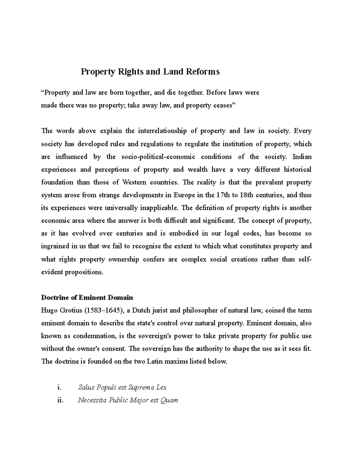 Property Rights and Land Reforms - Property Rights and Land Reforms ...