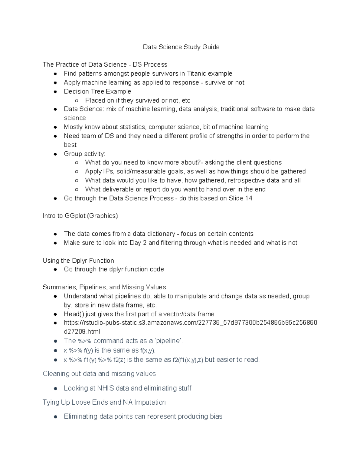 Data Science Study Guide - Head() just gives the first part of a vector ...